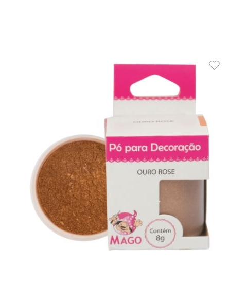 Pó Decoração Ouro Rose 8g - Mago